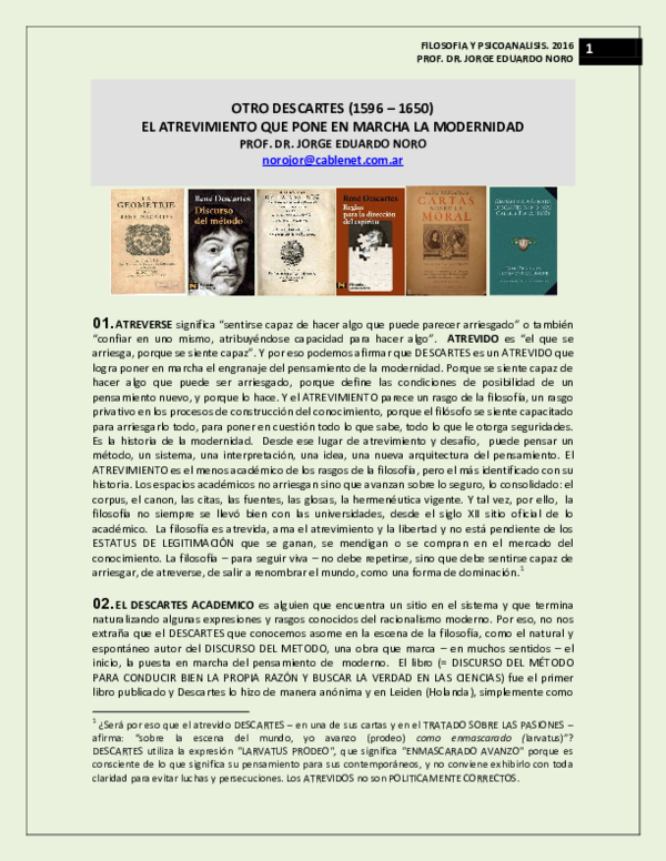 (PDF) 98. OTRO DESCARTES: EL ATREVIMIENTO DE PONER EN MARCHA LA MODERNIDAD