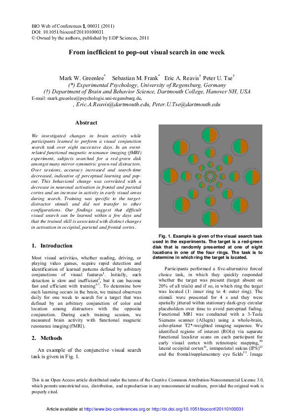 (PDF) From inefficient to pop-out visual search in one week