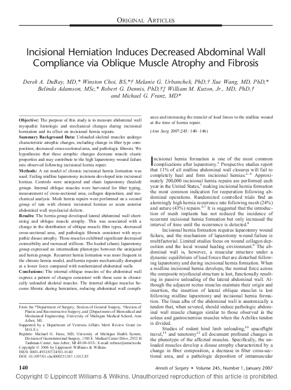 (PDF) Incisional Herniation Induces Decreased Abdominal Wall Compliance ...