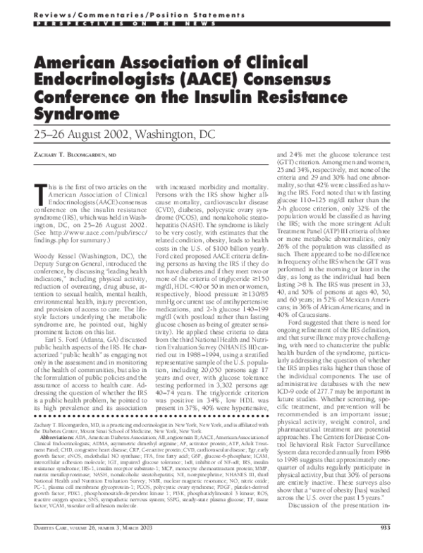 (PDF) American Association of Clinical Endocrinologists (AACE ...