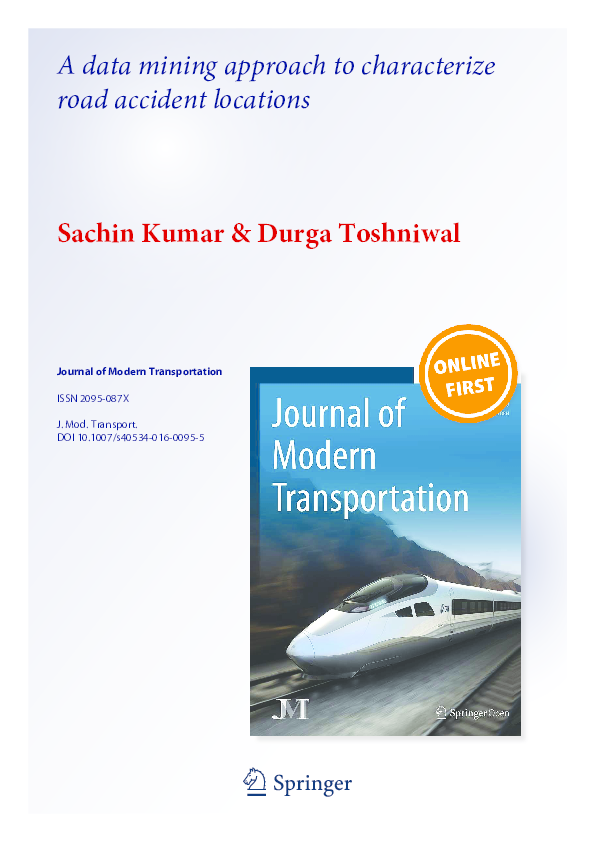Pdf A Data Mining Approach To Characterize Road Accident Locations