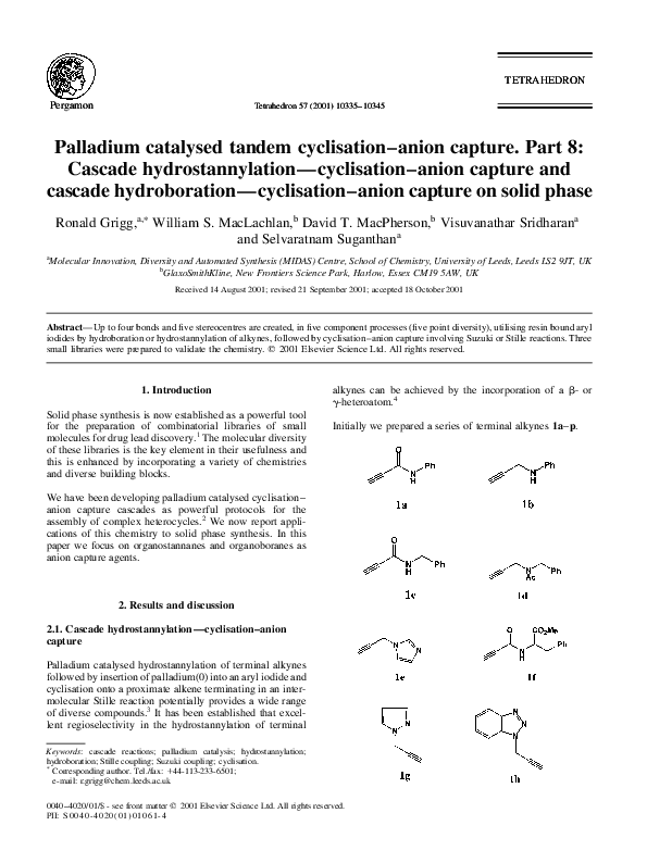 (PDF) Palladium catalysed tandem cyclisation-anion capture processes ...