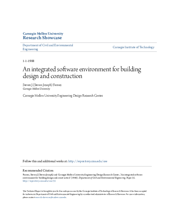(PDF) Integrated software environment for building design and ...