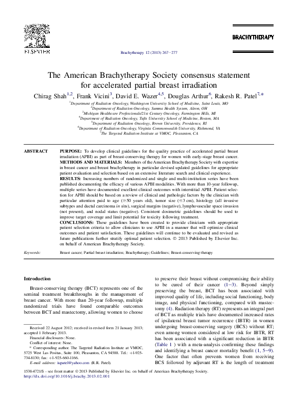 (PDF) The American Brachytherapy Society consensus statement for ...