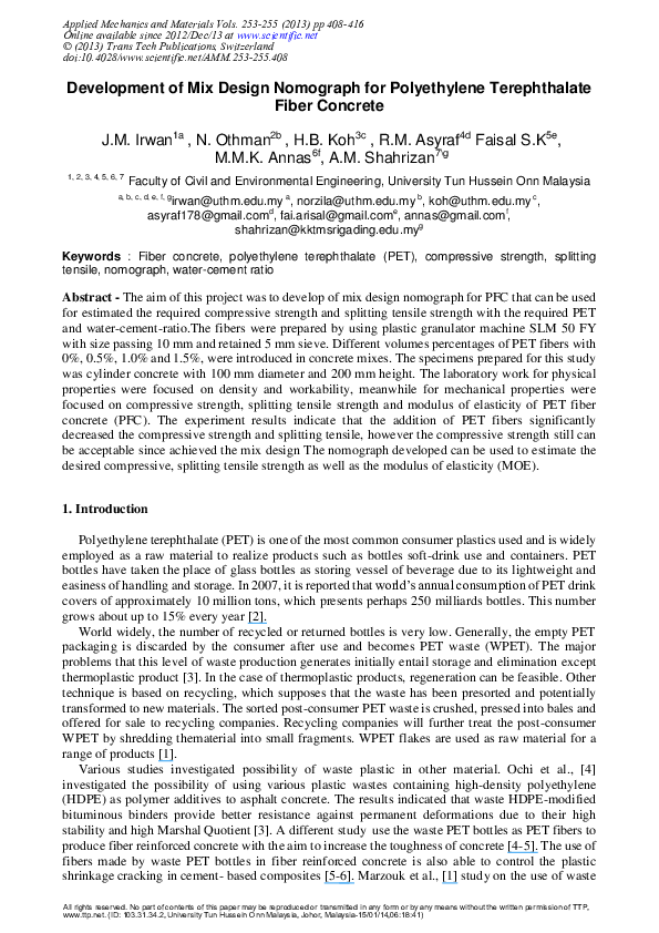 (PDF) Development of mix design nomograph for polyethylene ...