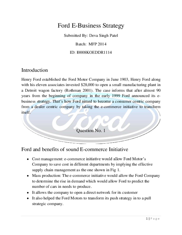 (PDF) Ford E-Business Strategy