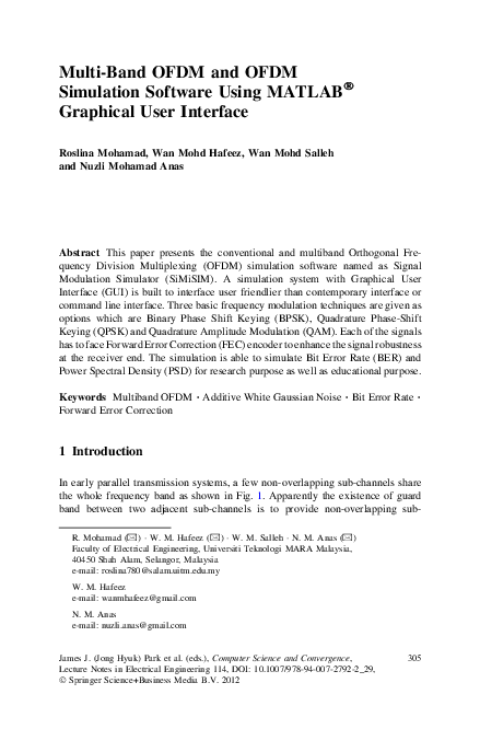 (PDF) Multi-Band OFDM and OFDM Simulation Software Using MATLAB ...