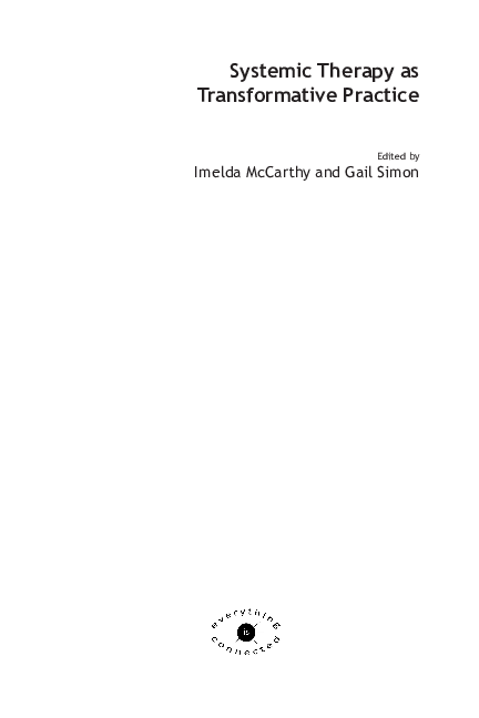 (PDF) Systemic Therapy as Systemic Inquiry as Transformative Research