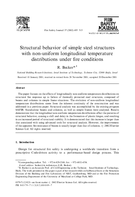 (PDF) Structural behavior of simple steel structures with non-uniform ...