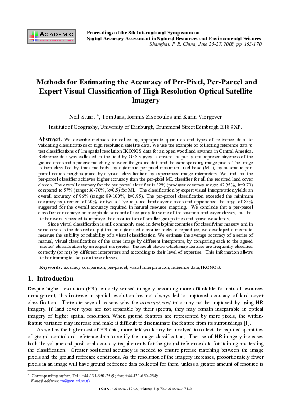 (PDF) Accuracy assessment for the satellite image classification | Hafez Ahmad - Academia.edu