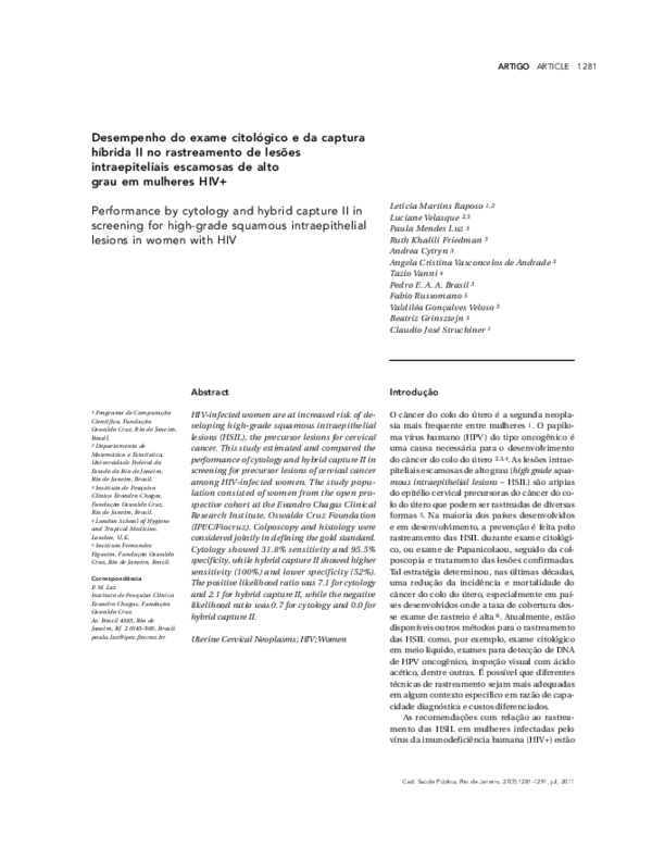 (PDF) [Performance by cytology and hybrid capture II in screening for ...