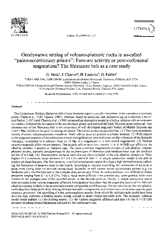 (PDF) Geodynamic setting of volcano-plutonic rocks in so-called “paleo ...