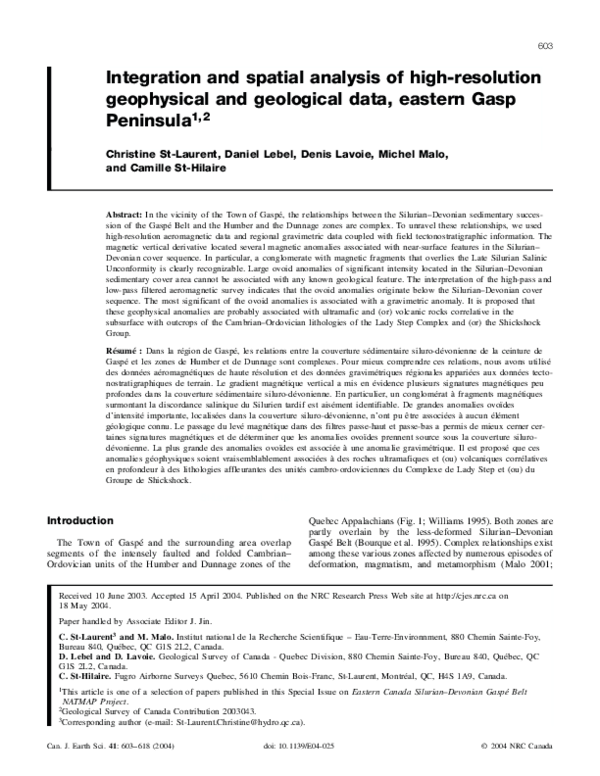 (PDF) Integration and spatial analysis of high-resolution geophysical ...