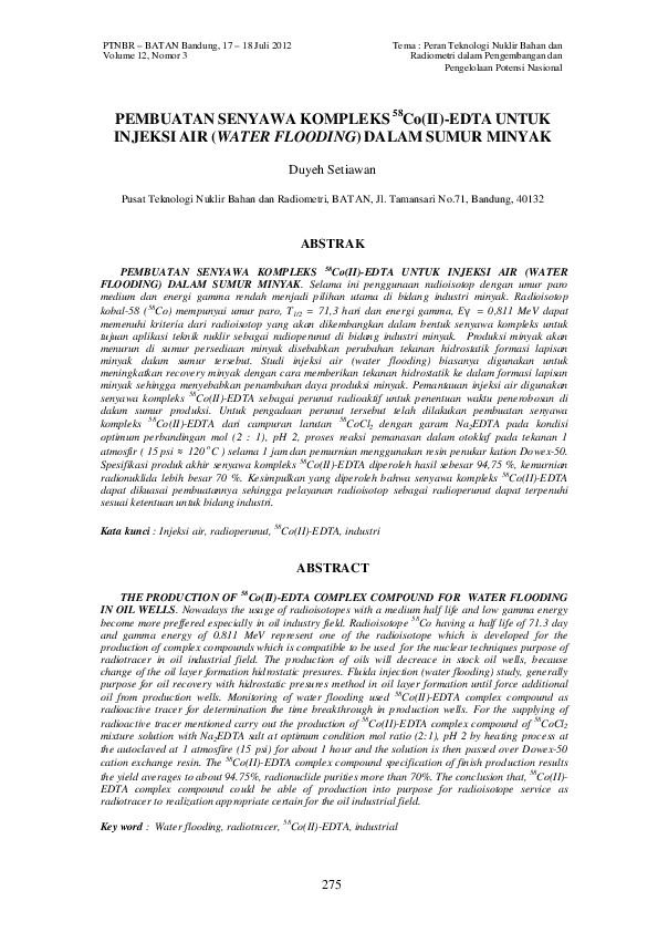 (PDF) PEMBUATAN SENYAWA KOMPLEKS 58 Co(II)-EDTA UNTUK INJEKSI AIR ...
