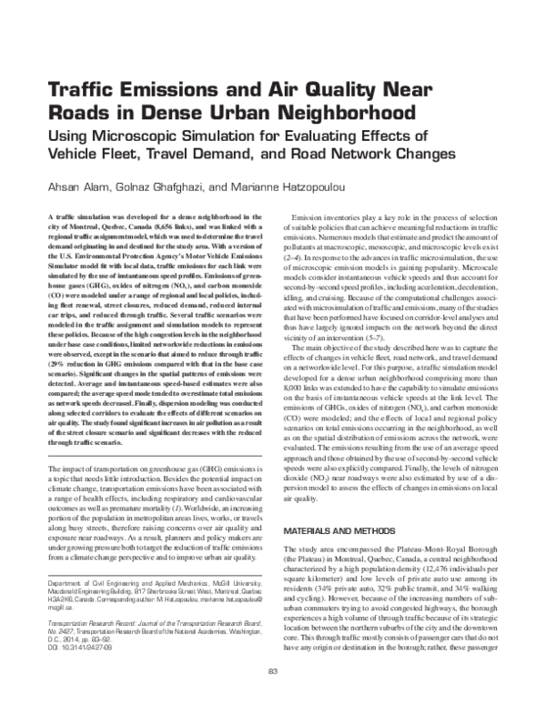 (PDF) Evaluating the effects of vehicle fleet, travel demand, and road network changes on ...