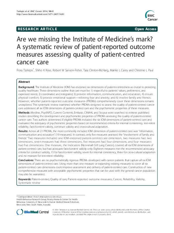 PDF Are We Missing The Institute Of Medicine s Mark A Systematic Review Of Patient reported pdf-are-we-missing-the-institute-of-medicine-s-mark-a-systematic-review-of-patient-reported