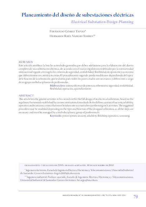 (PDF) Electrical Substation Design Planning