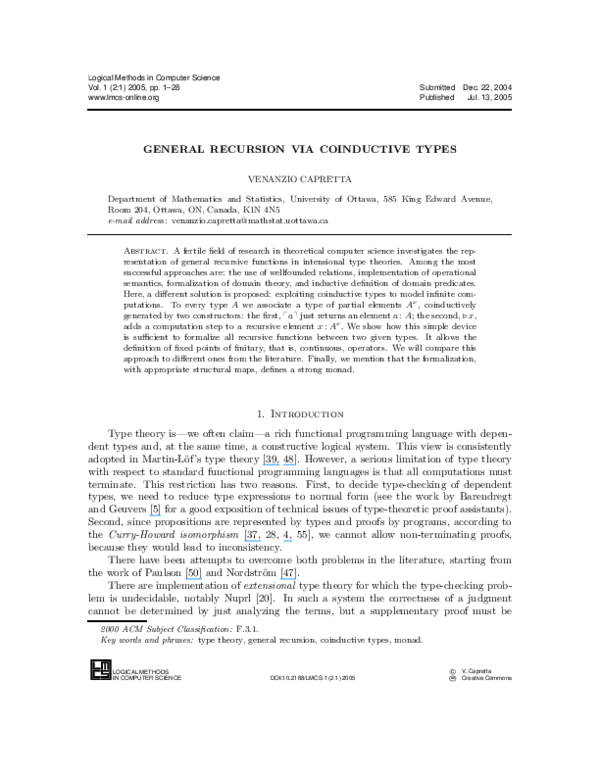 (PDF) General recursion via coinductive types