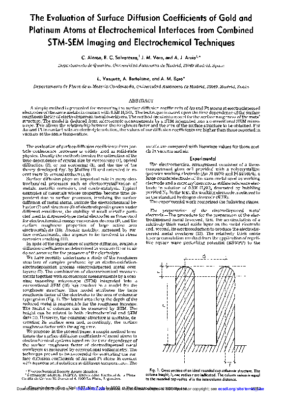 (PDF) The Evaluation of Surface Diffusion Coefficients of Gold and ...