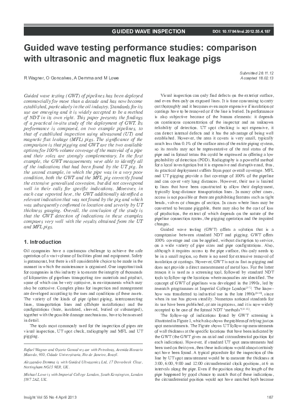 Pdf Guided Wave Inspection