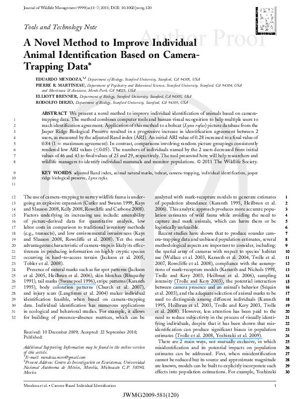 (PDF) A novel method to improve individual animal identification based ...