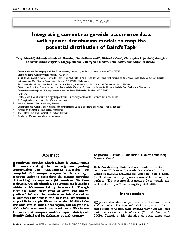 (PDF) Integrating current range-wide occurrence data with species ...