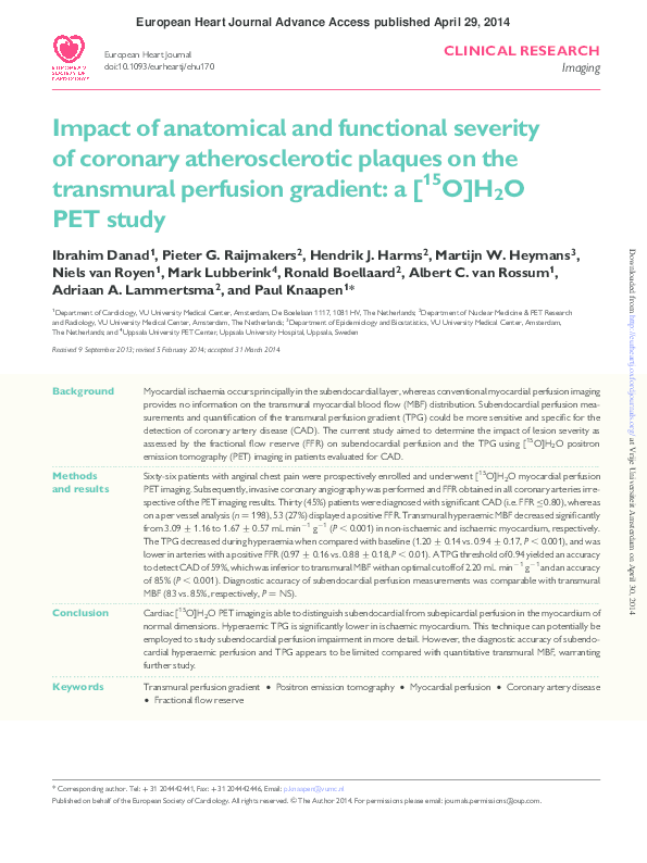 (PDF) Impact of anatomical and functional severity of coronary ...