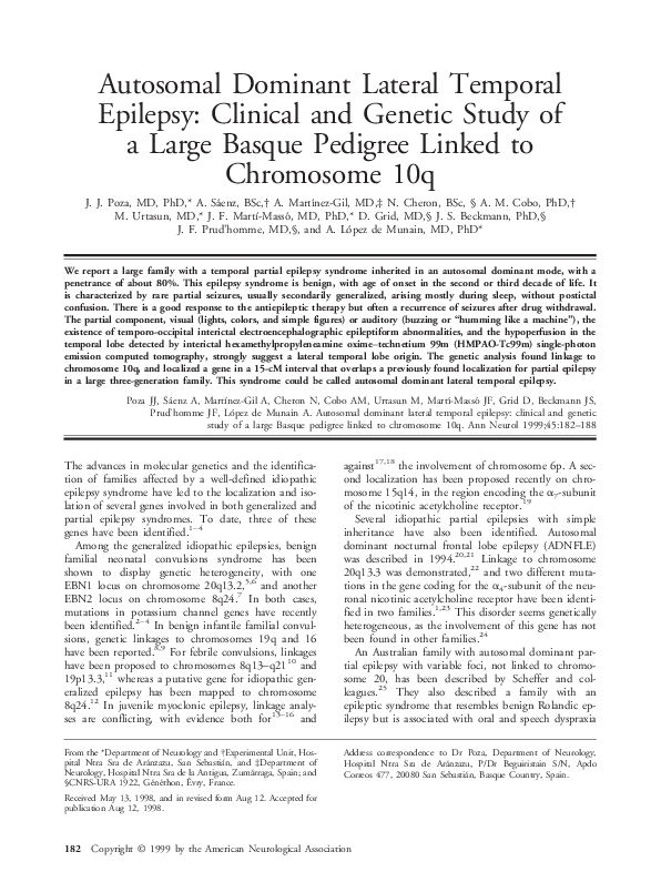 (PDF) Autosomal dominant lateral temporal epilepsy (ADLTE): Novel structural and single ...