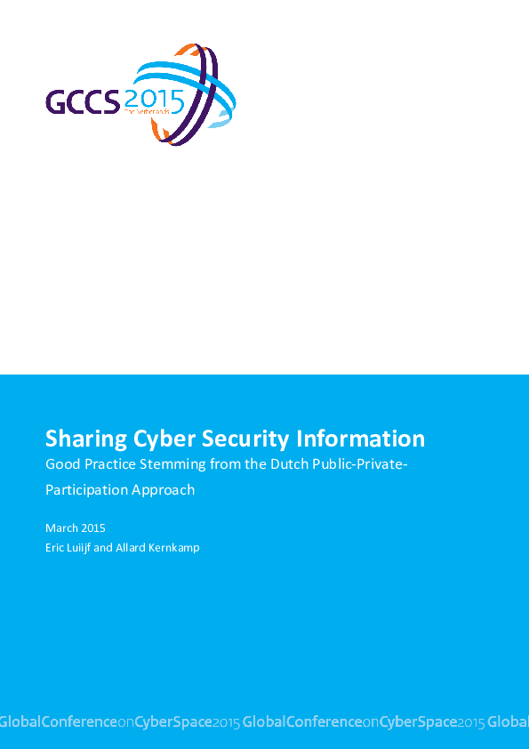 (PDF) Sharing Cyber Security Information