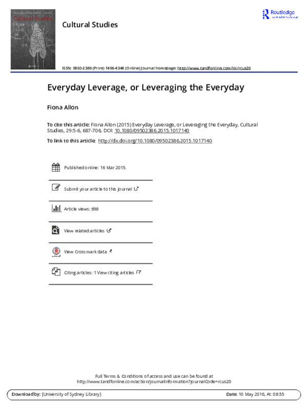 (PDF) Everyday Leverage, or Leveraging the Everyday