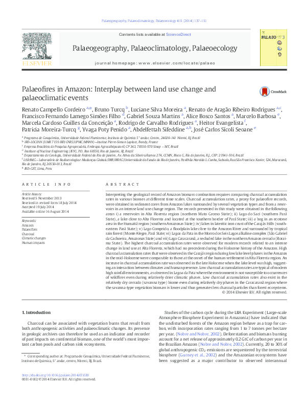 (PDF) Palaeofires in Amazon: Interplay between land use change and ...