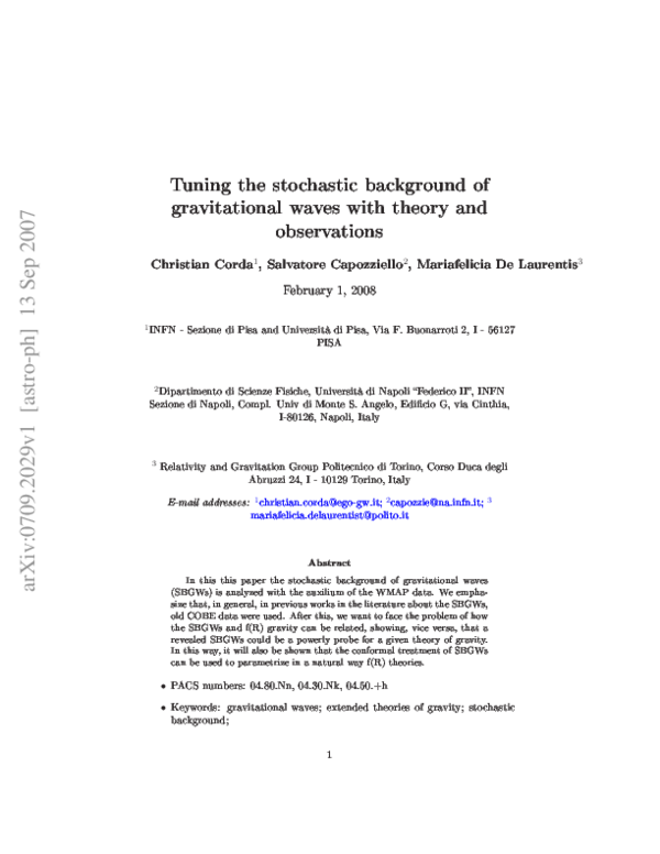 Pdf Tuning The Stochastic Background Of Gravitational Waves Using The Wmap Data