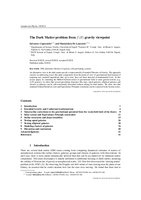 (PDF) The dark matter problem from f(R) gravity viewpoint