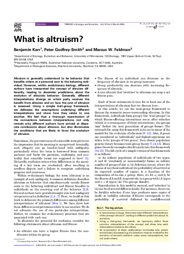(PDF) What is altruism?