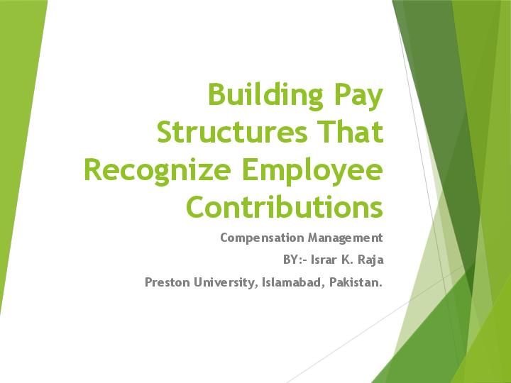 (PPT) Building Pay Structures That Recognize Employee Contribution