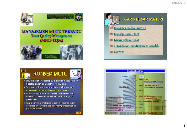(PDF) MANAJEMEN MUTU TERPADU Total Quality Management (MMT-TQM) GARIS ...