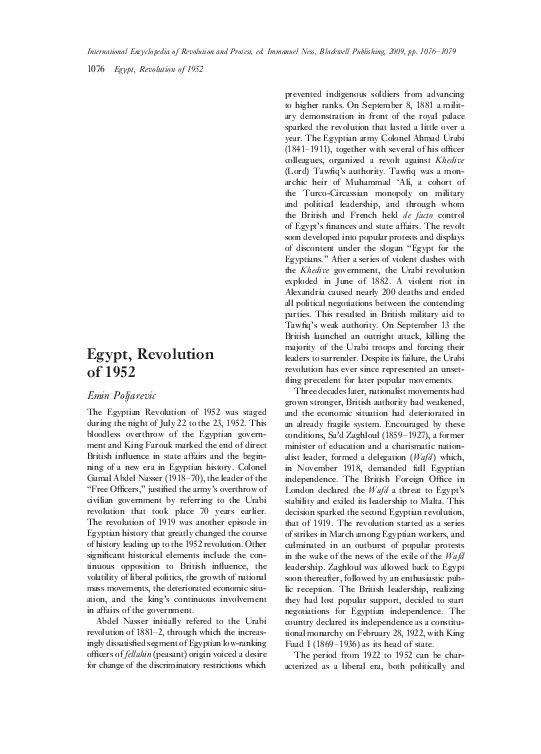 (PDF) Egypt, Revolution of 1952