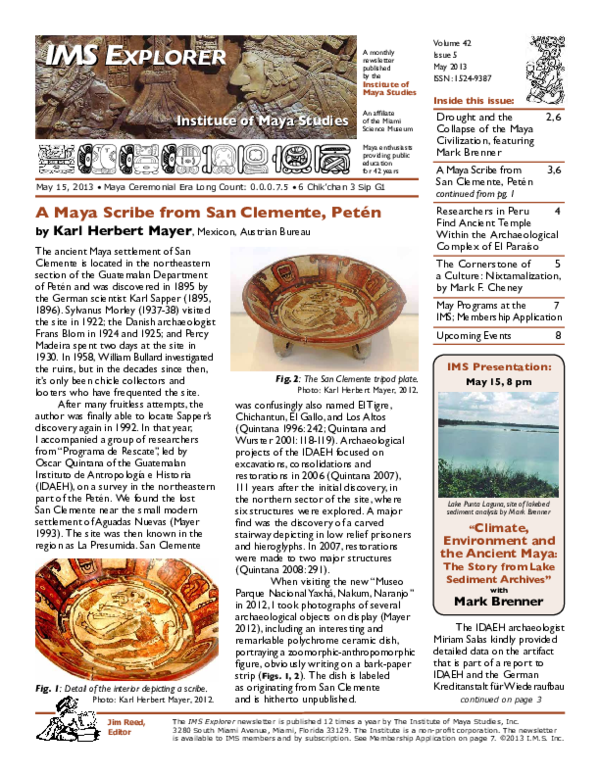 (PDF) Nixtamalization, Cornerstone of a Culture - IMS Explorer May 2013