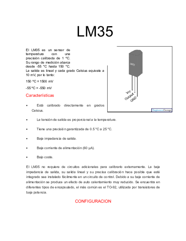 Pizza Incompatible Pericia caracteristicas del sensor lm35 etiqueta Incidente, evento Inolvidable