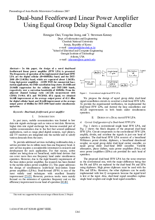 (PDF) Dual-Band Linear Power Amplifier Design