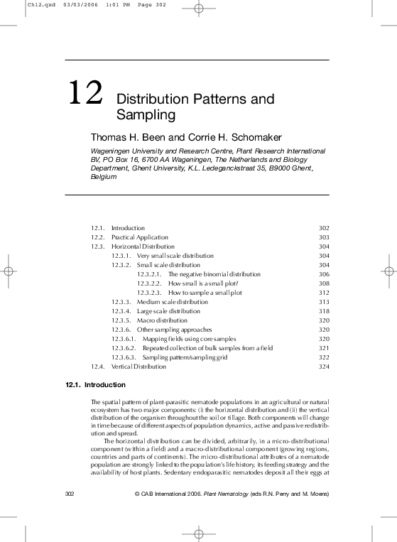 (PDF) Distribution patterns and sampling