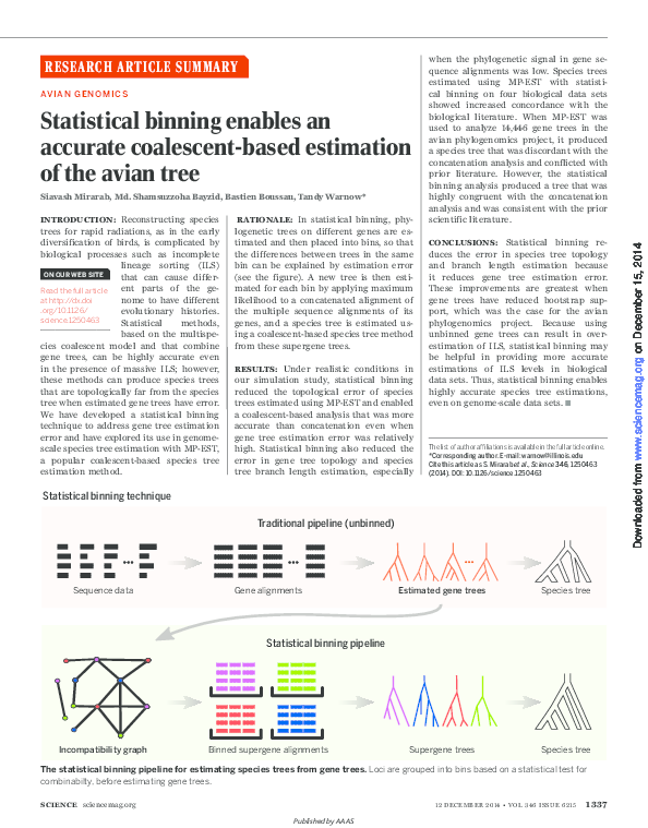 (PDF) Statistical binning enables an accurate coalescent-based ...