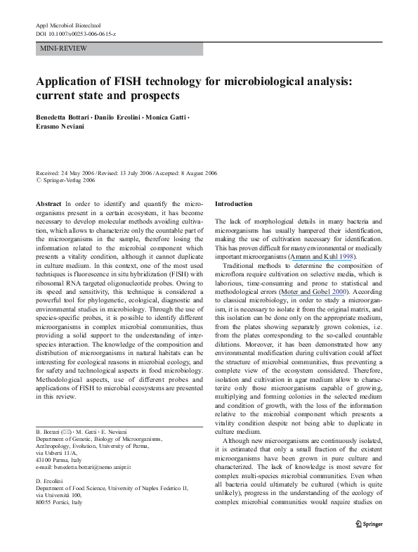 (PDF) Application of FISH technology for microbiological analysis ...