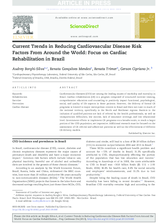 (PDF) Current Trends in Reducing Cardiovascular Disease Risk Factors ...