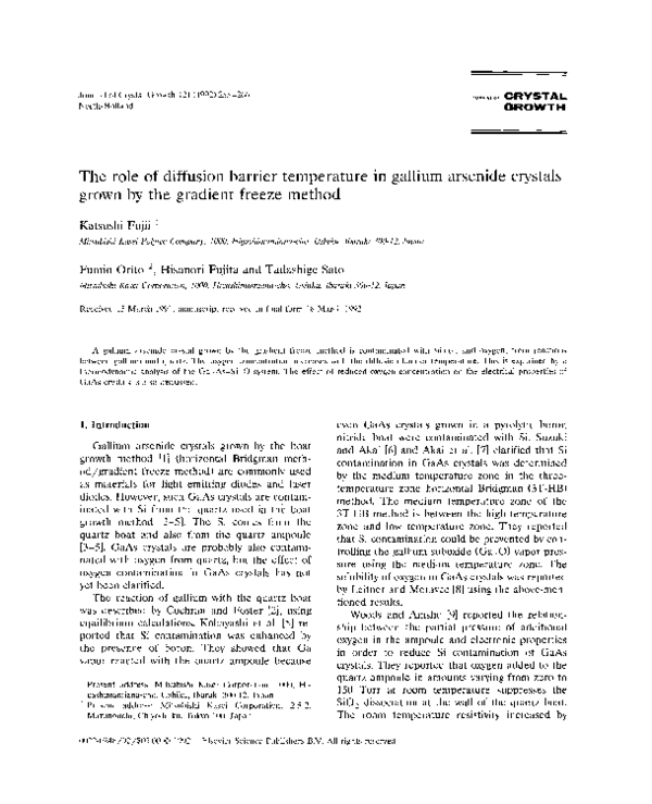 (PDF) The role of diffusion barrier temperature in gallium arsenide ...