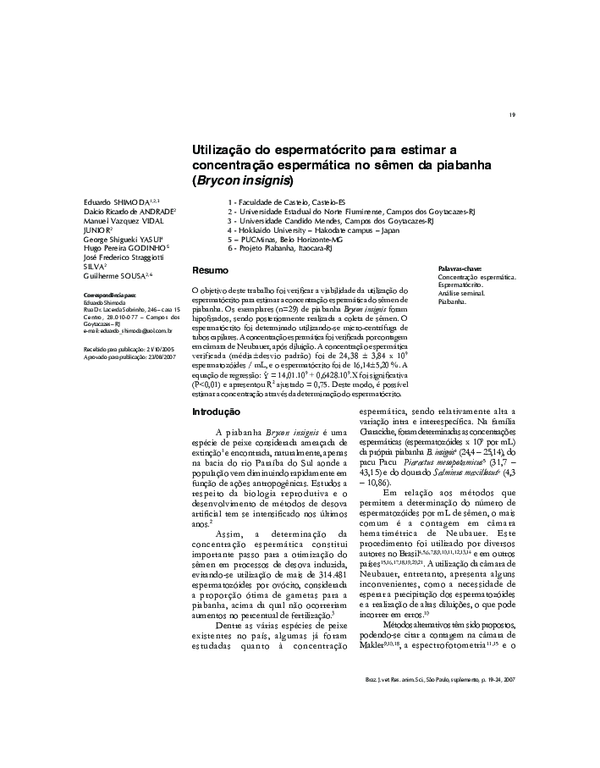 (PDF) Utilização do espermatócrito para estimar a concentração ...