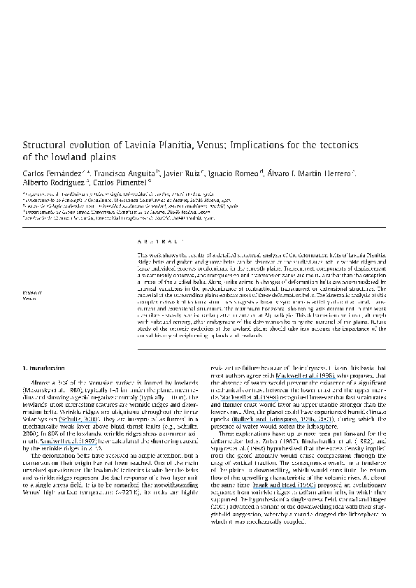 (PDF) Structural evolution of Lavinia Planitia, Venus: Implications for ...