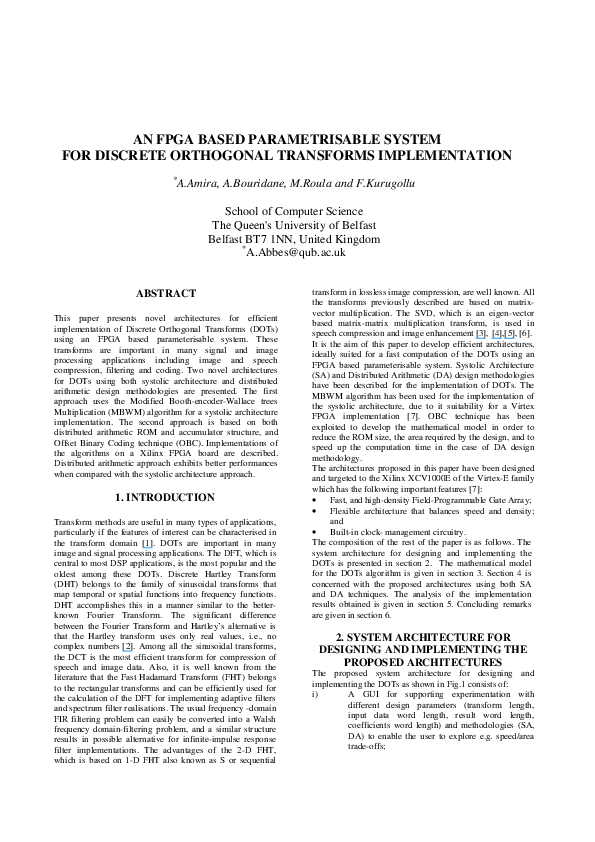 (PDF) Custom coprocessor based matrix algorithms for image and signal ...