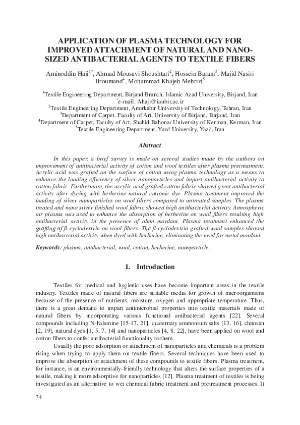 (PDF) Application of Plasma Technology for Improved Attachment of ...