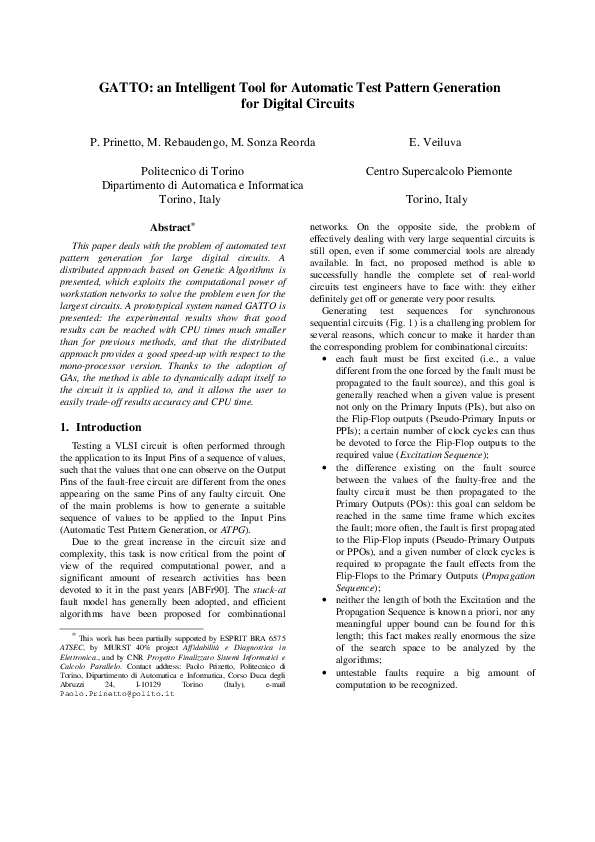 (PDF) GATTO: an intelligent tool for automatic test pattern generation ...